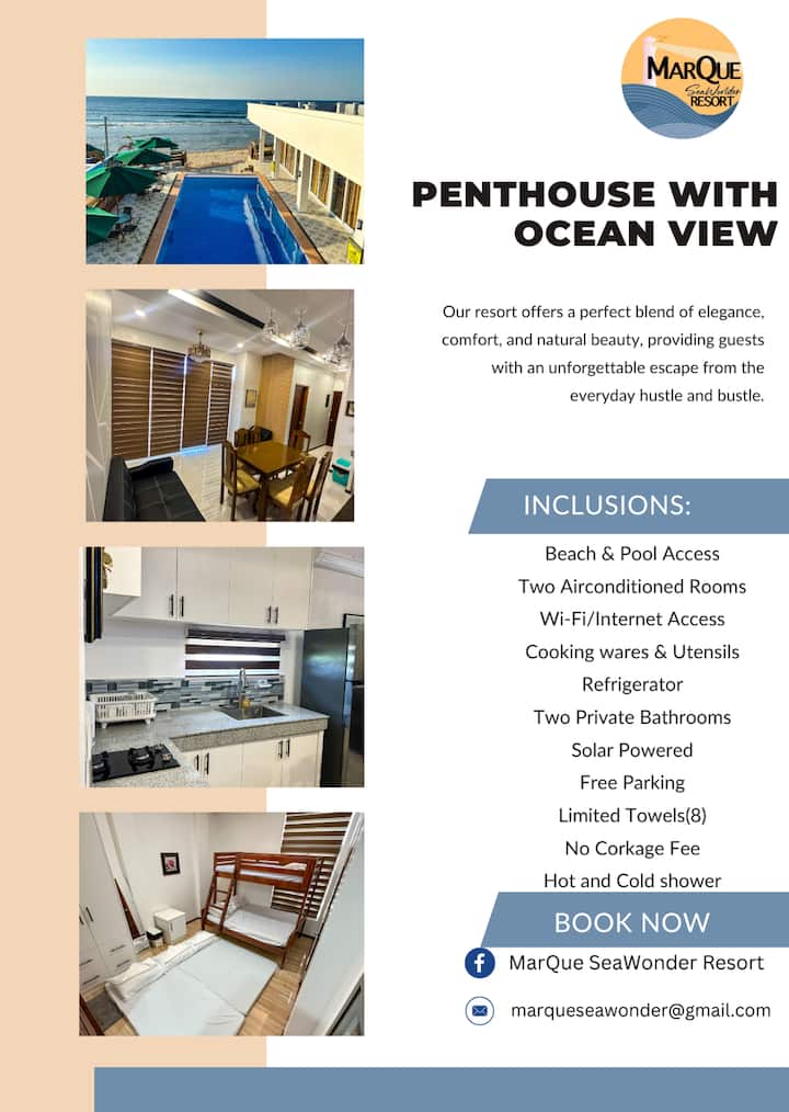 Patar Beachfront Penthouse Unit With Pool Access - Bolinao