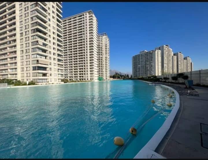 Departamento Con Laguna Navegable En Santiago - El Bosque, Chile