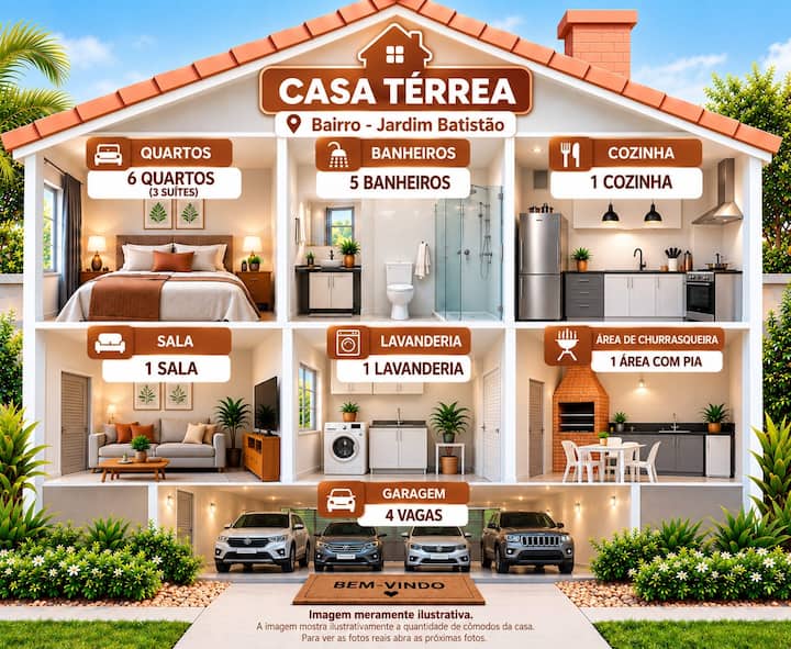 Casa 6 Quartos - Fique Dentro Do Orçamento - Campo Grande