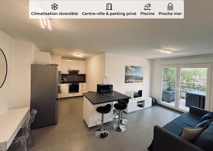 T2 Piscine Clim Parking Terrasse Classé 3*- L'eden - Le Lavandou