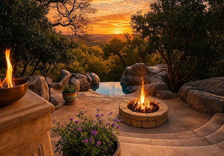 Wine Country Italian Casetta Waterfall Hot Tub - Atascadero, CA