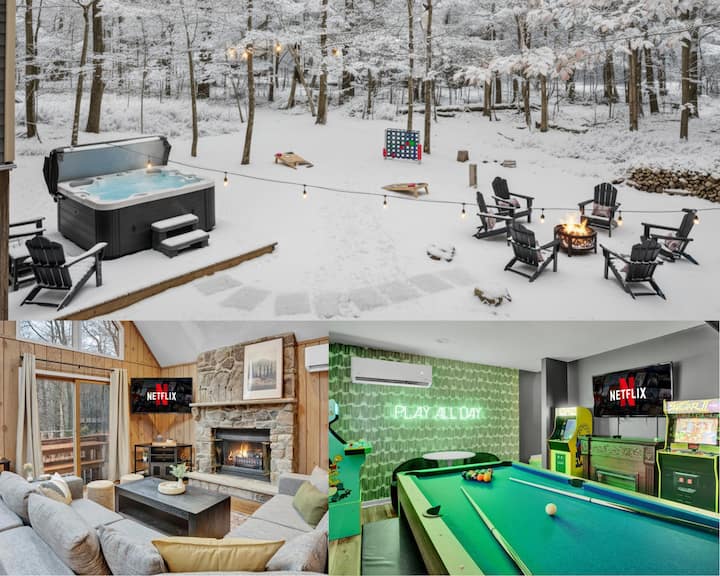 Sunset Cabin-hottub-gameroom-firepit-winter Escape - Moscow, PA