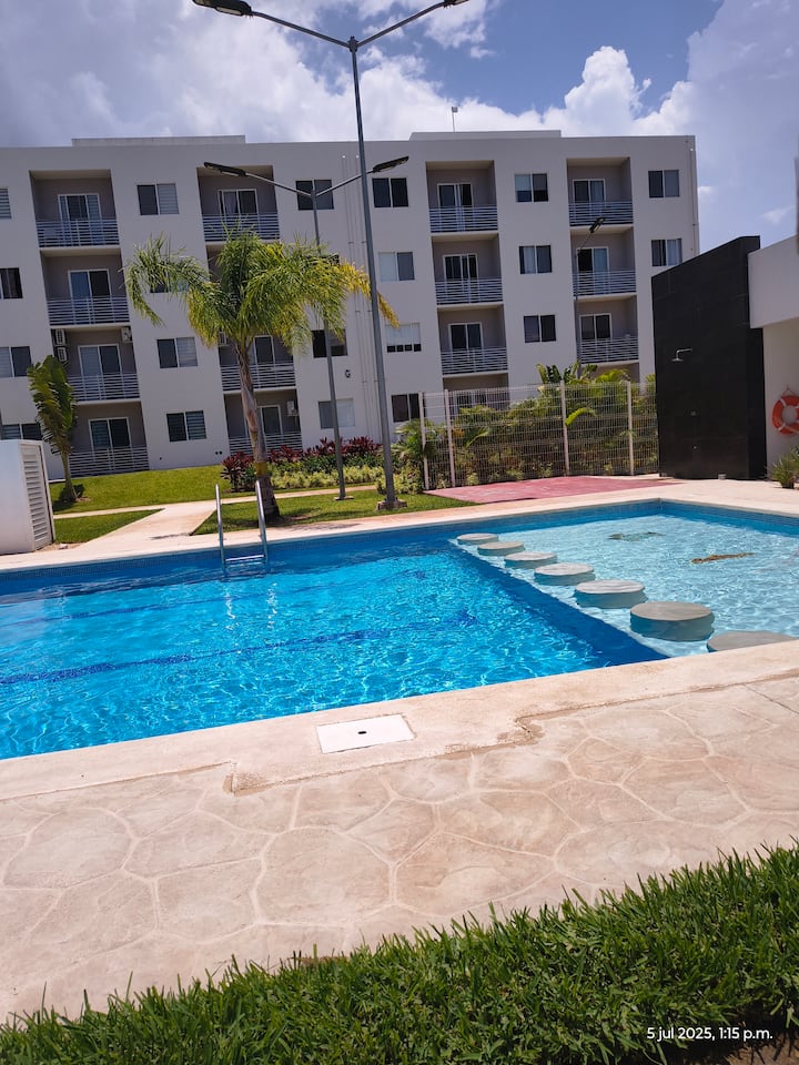 Departamento Residencial,15 Min Del Aeropuerto. - Cancún