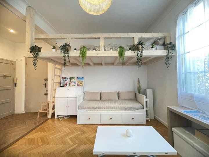 Centre Ville, Plage à 5 Min, Grand Studio Cosy - Nice