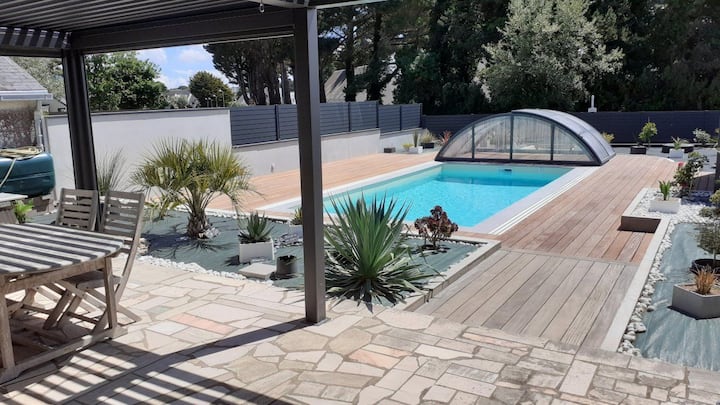 Guidel-plages, Piscine Privée, 6 Pers.mer 0,3km. - Guidel