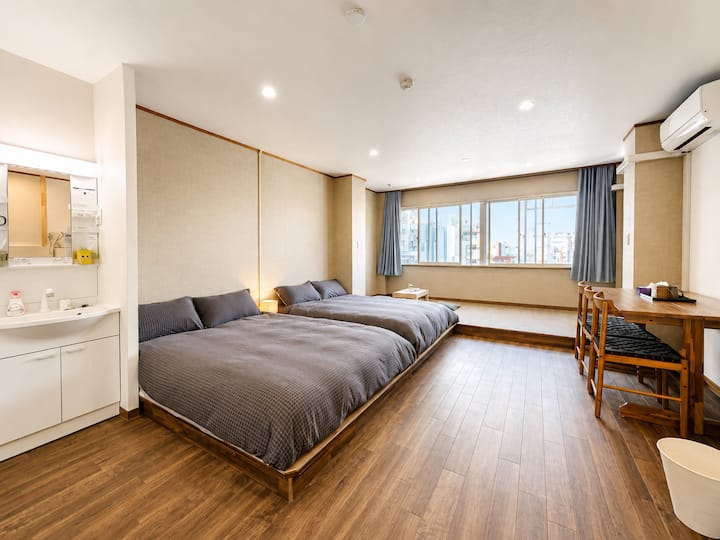 35㎡ Apartment | 2 Queen Beds 4-min To Ebisucho Sta - Osaka