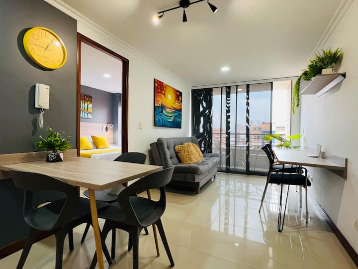 1 Bdr Full Apt With A/c, Perfect Location And View - Medellín