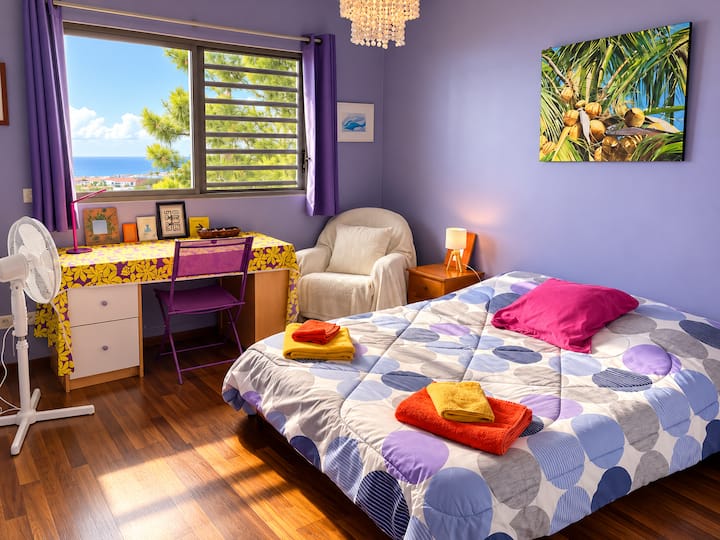 Chambre Mauve - Chambre Privée Piscine Et Jacuzzi - Tahiti