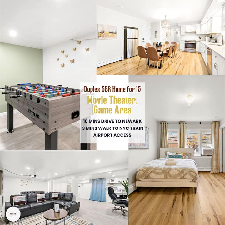 Duplex 5br Home For 15 |Theater|3-min Train To Nyc - Bayonne, NJ