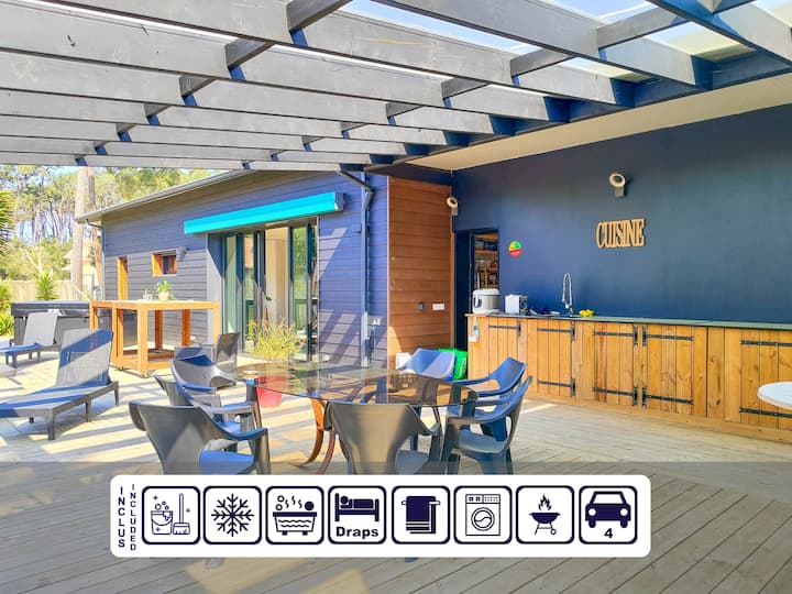 Maison Climatisée 8pers/spa 5 Places/plage à Pied - Labenne