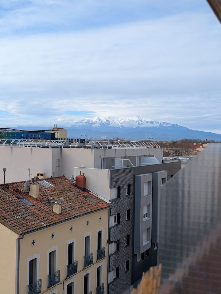 Vue Panoramique & Queen Size – Gare/centre 10min - Perpignan