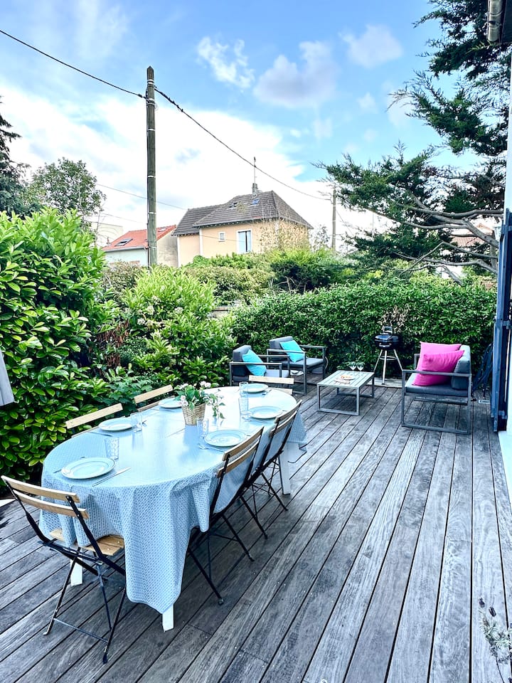 Maison Et Jardin Au Calme Absolu - Colombes