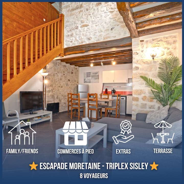 Triplex Sisley- Patio Au Calme- Commerces à Pied - Seine-et-Marne