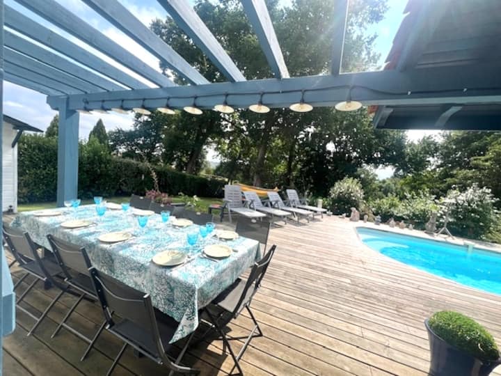 Villa Familiale Climatisée, 8 Pers., Piscine, Wifi - Biarritz