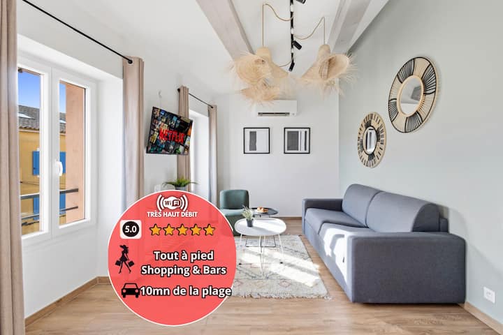 "Cocoon"neuf - Climatisé - Centre Ville - Grimaud