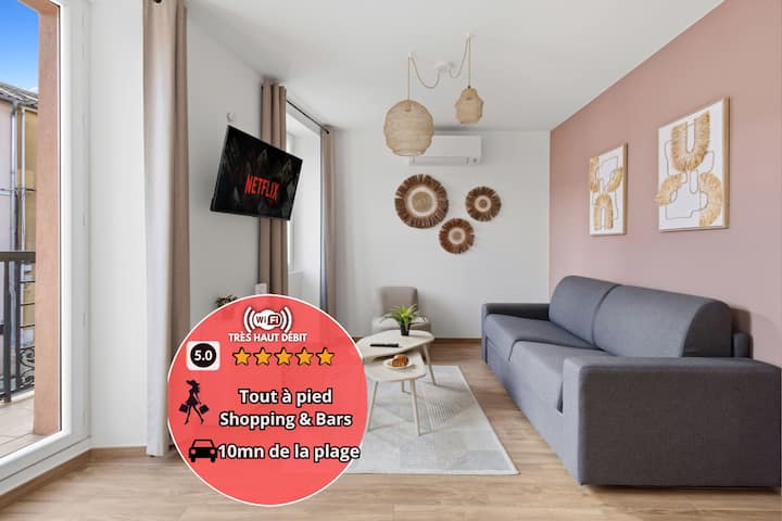 "Sweet" Neuf - Climatisé - Balcon - Centre Ville - Cogolin