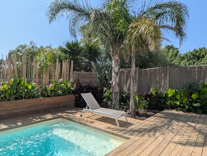 Chambre Zen Villa Jardin Piscine 10 Min Des Plages - Canet-en-Roussillon