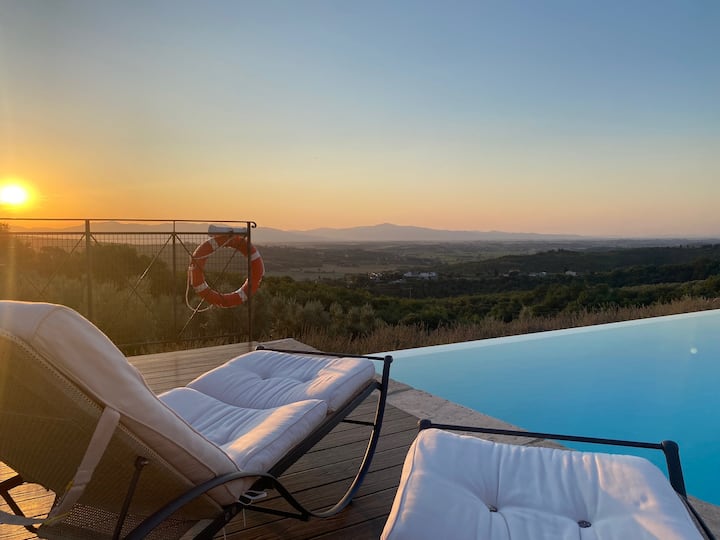Luxury Tuscan Suite | Infinity Pool • Sauna • View - Rapolano Terme