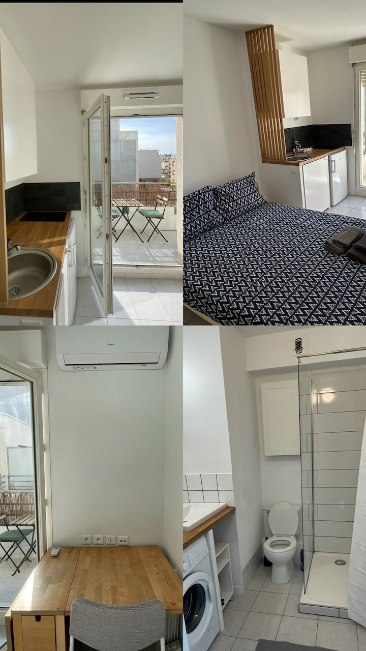 T1 Climatisé à 5 Min De La Timone - Calanques de Marseille