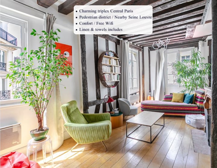 Triplex Cœur Paris Quartier Piéton / Louvres - Párizs