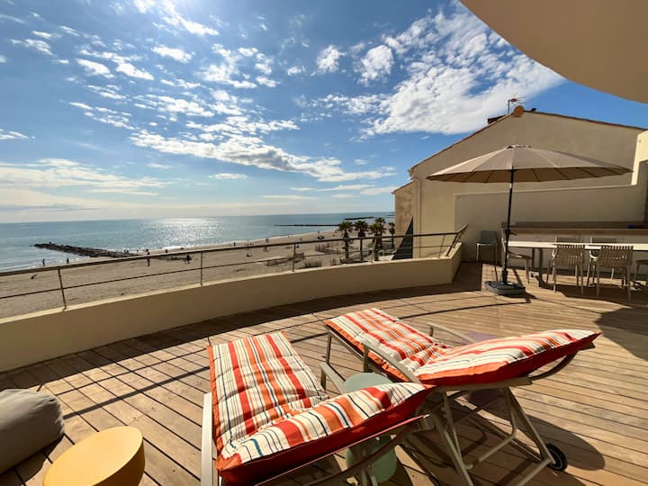 Apt Carnon Beach Front Terrasse Mer Clim Parking - Mauguio