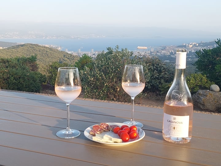Grande Villa Avec Magnifique Vue Mer + Véhicules - Ajaccio