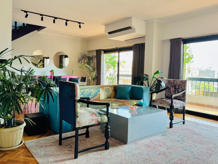 Colorful Edgy Duplex Apartment Garden City - Cairo