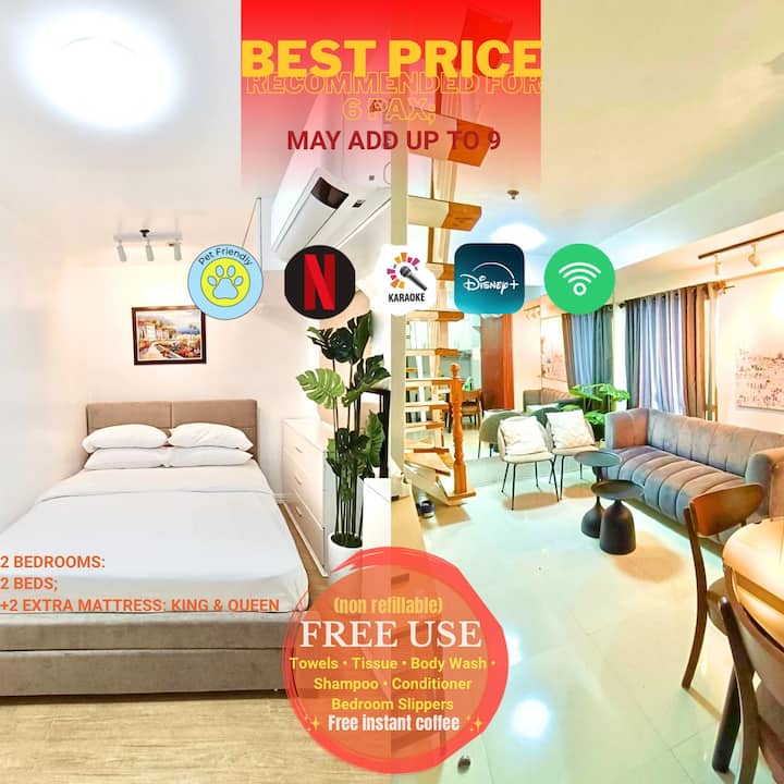 5 Min Walk Bgc Central/shangrila—big Beds+videoke - Taguig