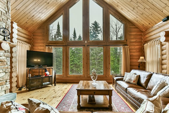 Logcabin Fiddler 4bdr+spa+indoor/outdoor Pool+lake - Saint-Sauveur