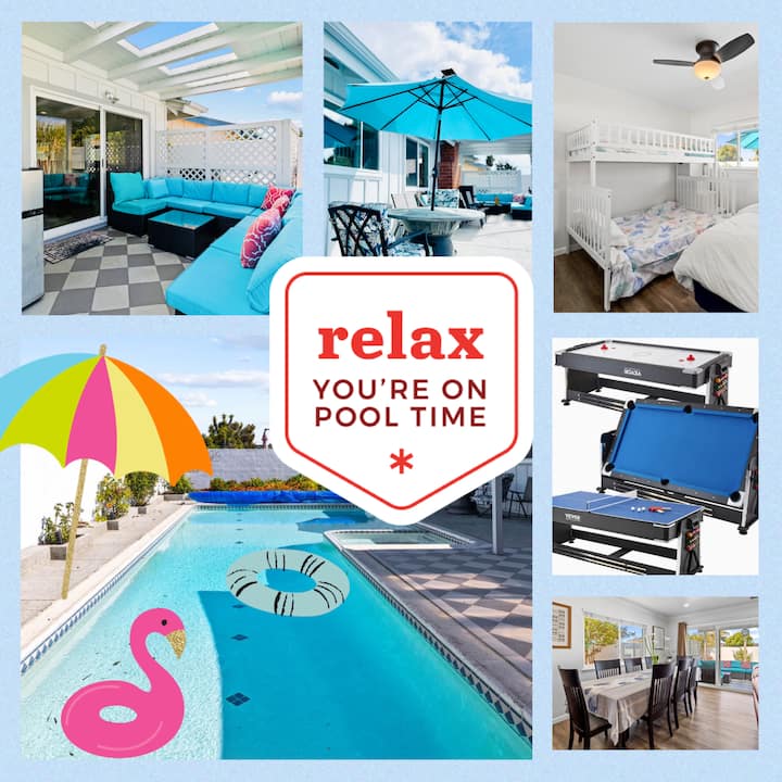 Splash! 40’ Pool, Bunks, 8 Mins To Beach, La Jolla - San Diego, CA
