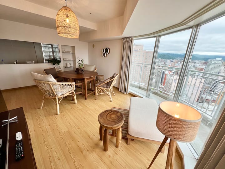 2a221.《3名まで同一料金》タワマン22fシティビュー！札幌中心部！空港から直接アクセス - Sapporo