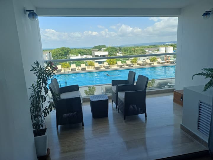 Modern Suite W/ Pool View | 5 Min Airport & Beach - Cartagena