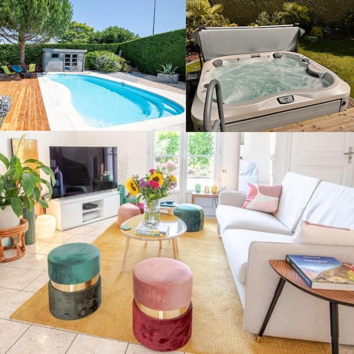 Villa-piscine Chauffée-grand Jacuzzi - 3 Chambres - Chenonceaux