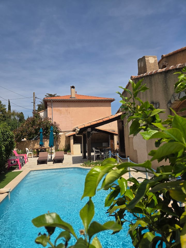 Maison 4p Piscine Privée,  Commerce Plage à Pied - Mandelieu-la-Napoule