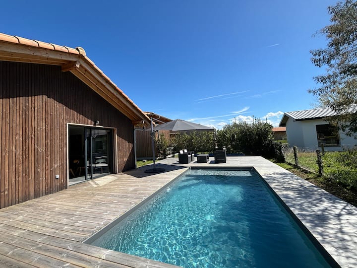 Maison Bois Climatisée Avec Piscine Chauffée - Seignosse