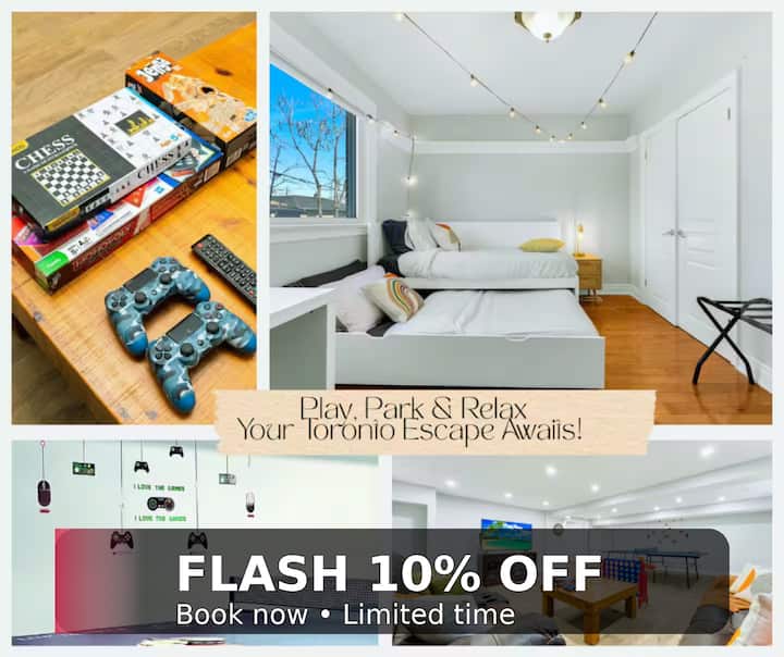 Toronto Stay: Free Parking, Games, Ping Pong, Wifi -