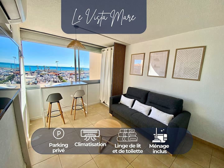 Le Vista Mare *Clim * Vue Mer * Parking Privé - Plage de Saint-Cyprien