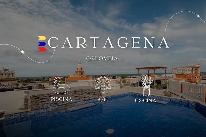 Penthouse+ac+kitchen+tv+pool+wifi+bbq @Cartagena - Cartagena