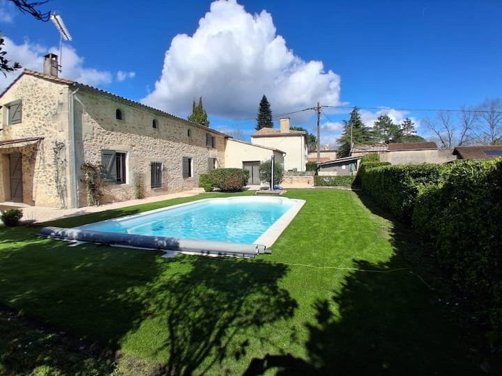Maison Piscine Chauffée 28° - 8 Pers - Calme - Sauternes