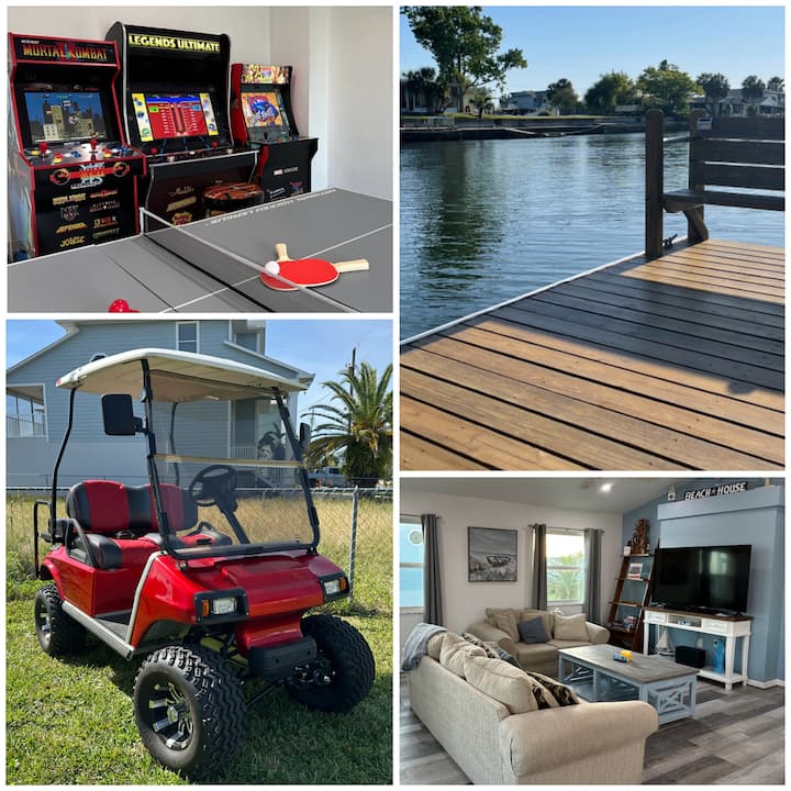 Waterfront Retreat - Golf Cart, Kayaking, Gameroom - Hernando Beach, FL