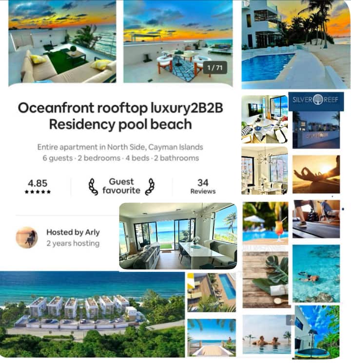 Oceanfront Rooftop Luxury2b2b Residency Pool Beach - Cayman Islands