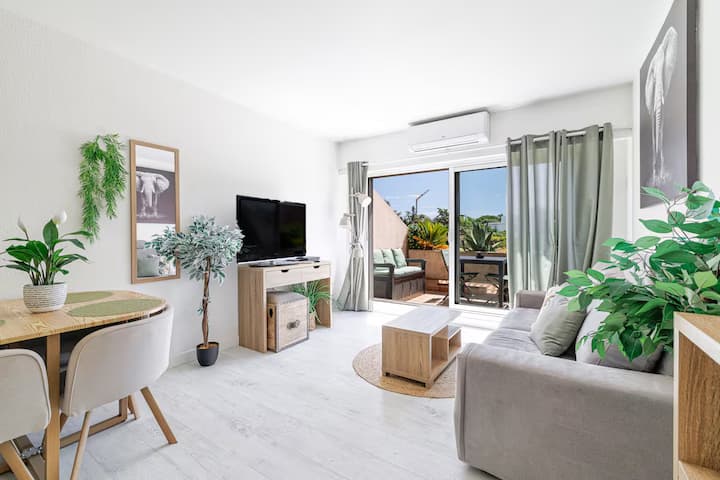 T2 Cocooning-détente Entre Mer, Terrasse & Tennis - Juan-les-Pins