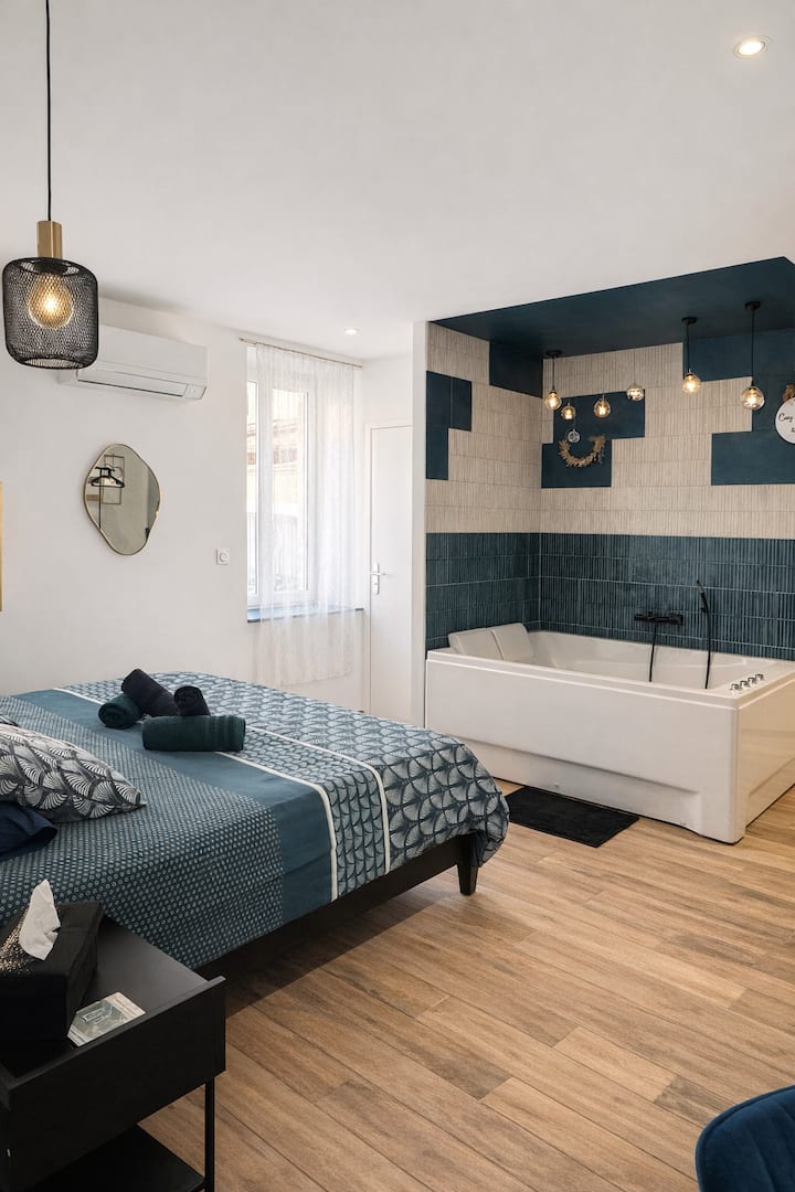 Cosy Appart’ & Spa - Balnéo - Centre De Veauche - Saint-Galmier