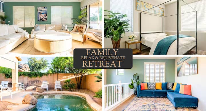 Pool|jet Shower|king|bbq|10 Min To Golf & Mall - Chandler