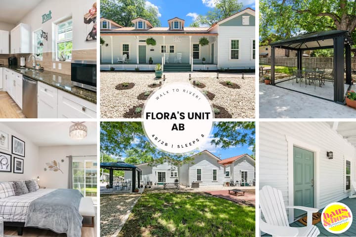 Flora's Unit Ab: 5 Beds - Walk To River & Downtown - New Braunfels, TX