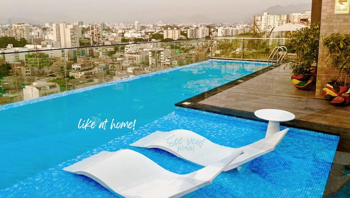 Appartement 2&nbsp;Chambres Avec Vue Latérale Sur La Mer Barranco Près De Miraflores - Lima