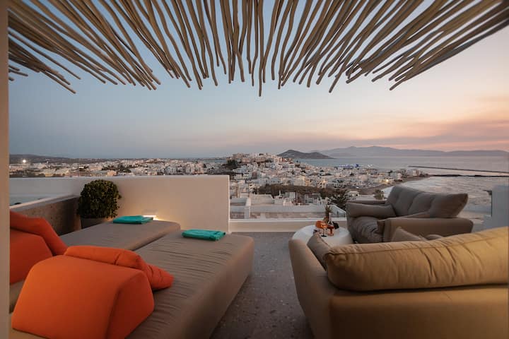 High End Unique270 Degree Aerial  Sea View Suite - Naxos