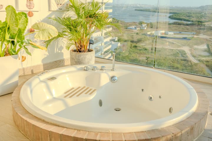 Lujoso Apartamento Con Jacuzzi En Cartagena - Cartagena