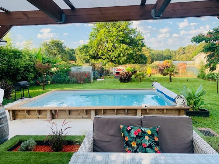 Villa Climatisée, Piscine 6 Pers - Mios