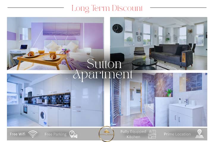 26% Weekly Deal |Sutton Flat | Free Wifi & Parking - Epsom